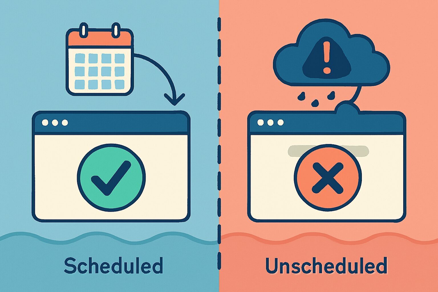 The Difference Between Scheduled and Unscheduled Downtime - UptimeVigil